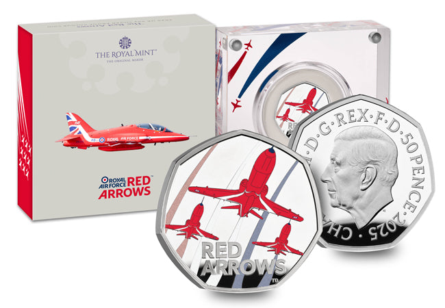 UK 2025 Red Arrows Silver Proof Colour 50p Coin – The Westminster ...